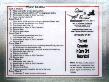 Weekly Schedule - Laminated | Wildlife Management Technologies